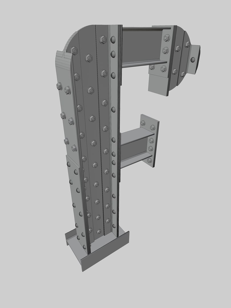 3D Steel Construction Font - Letter F - TurboSquid 1894705