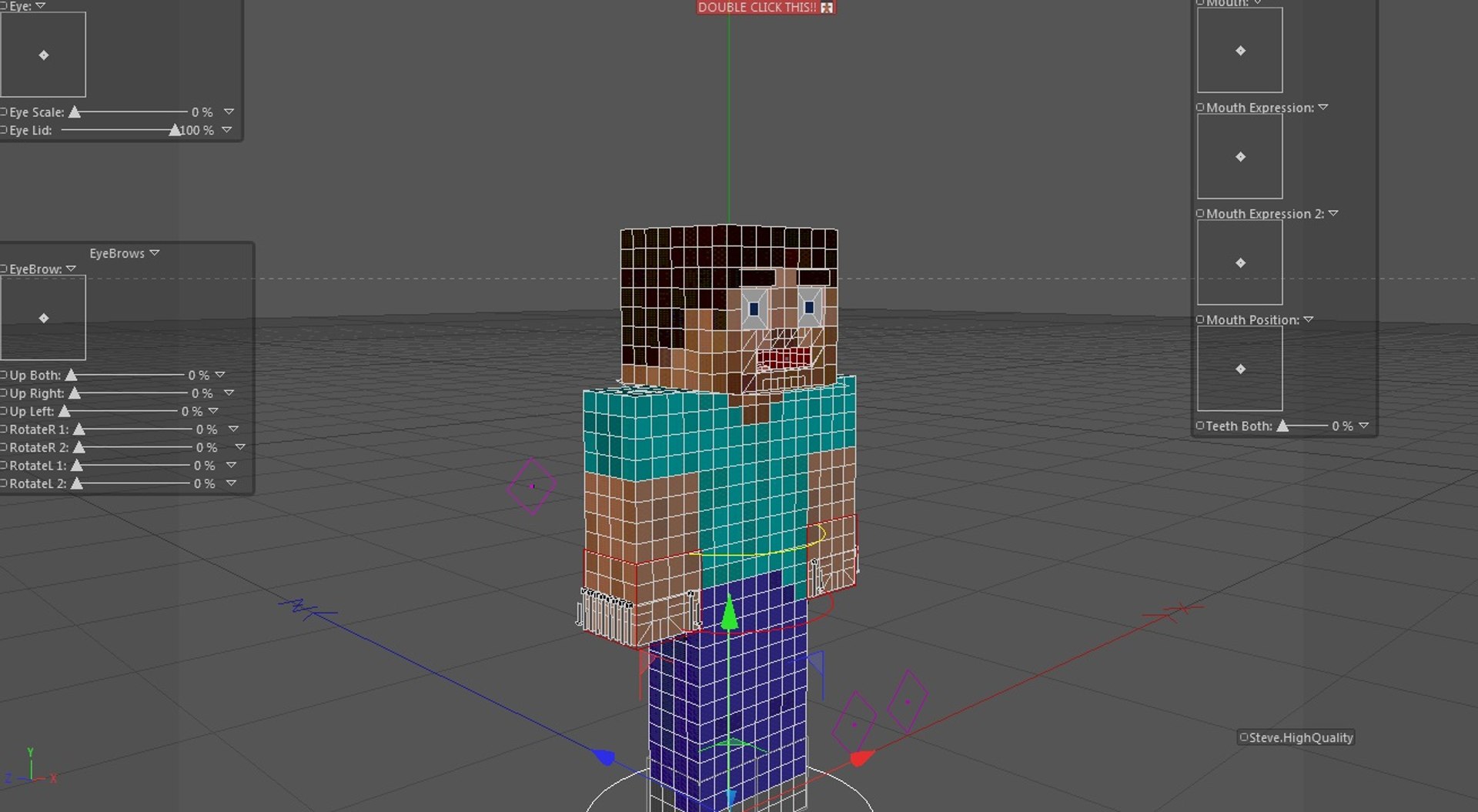 3d Minecraft Rig