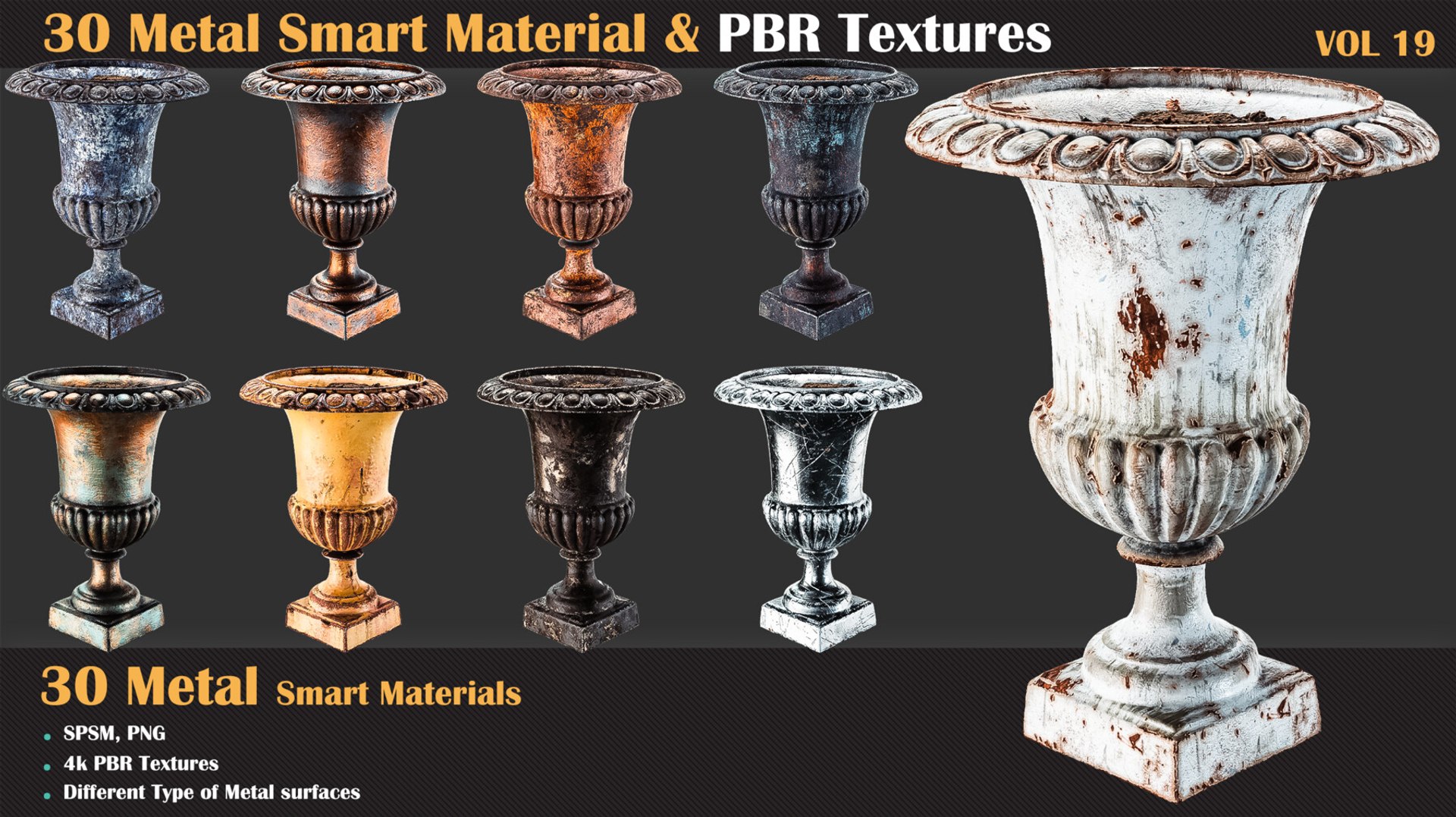 30 Metal Smart Materials PBR Textures - Vol 19 3D Model - TurboSquid ...