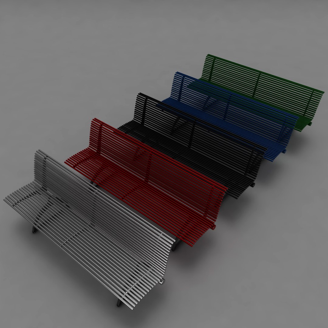 Metal Bench 3d Model