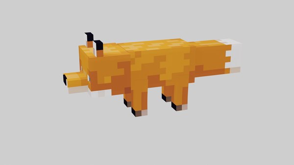 modelo 3d Minecraft Zorro Aparejado - TurboSquid 1976839