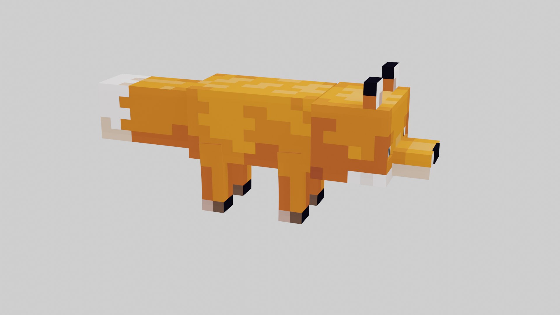 3D Minecraft Fox Rigged - TurboSquid 1976839
