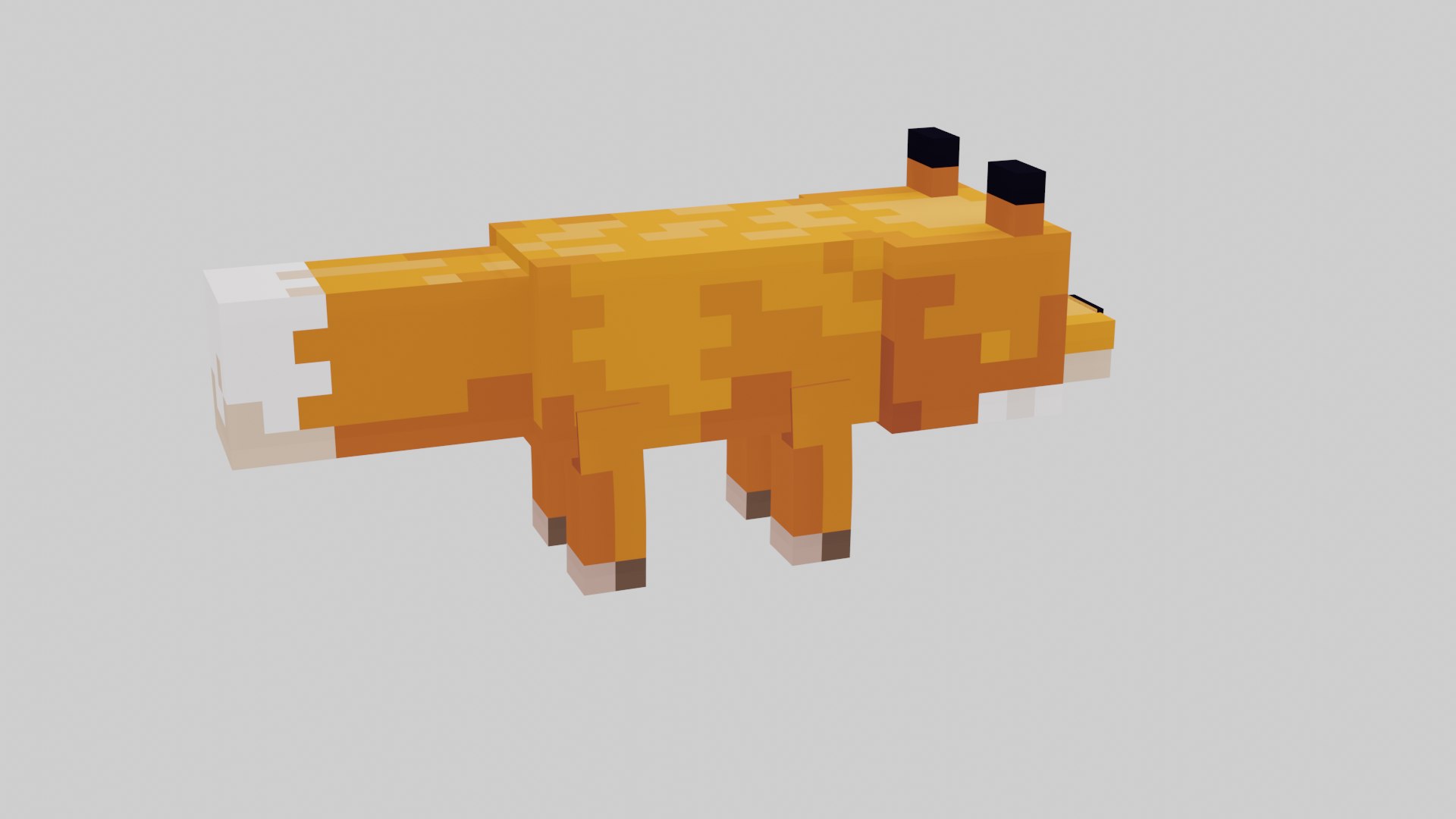 3D Minecraft Fox Rigged - TurboSquid 1976839