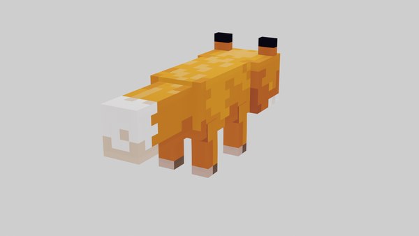 modèle 3D de Renard Minecraft Rigged - TurboSquid 1976839
