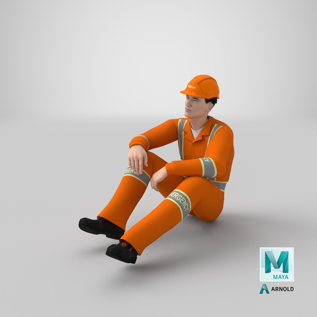 Rescuer sitting pose rescue 3D model - TurboSquid 1603942