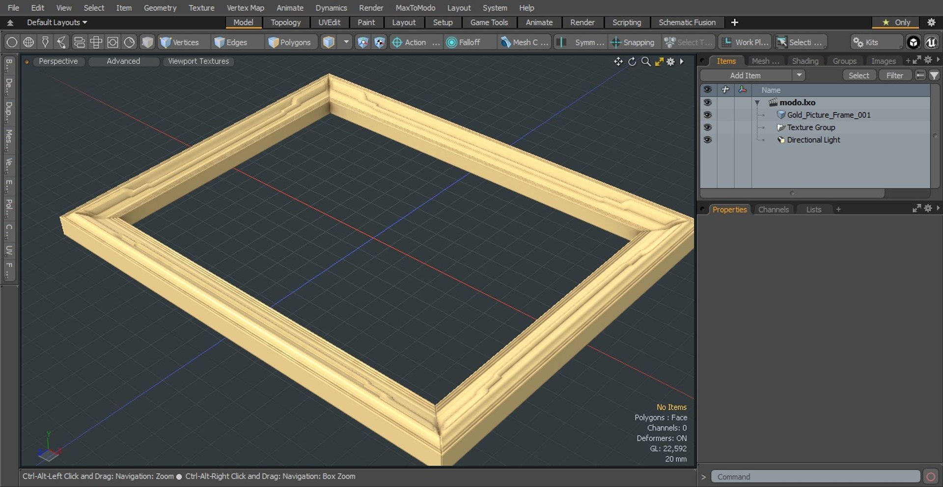 3D Gold Picture Frame - TurboSquid 2158219