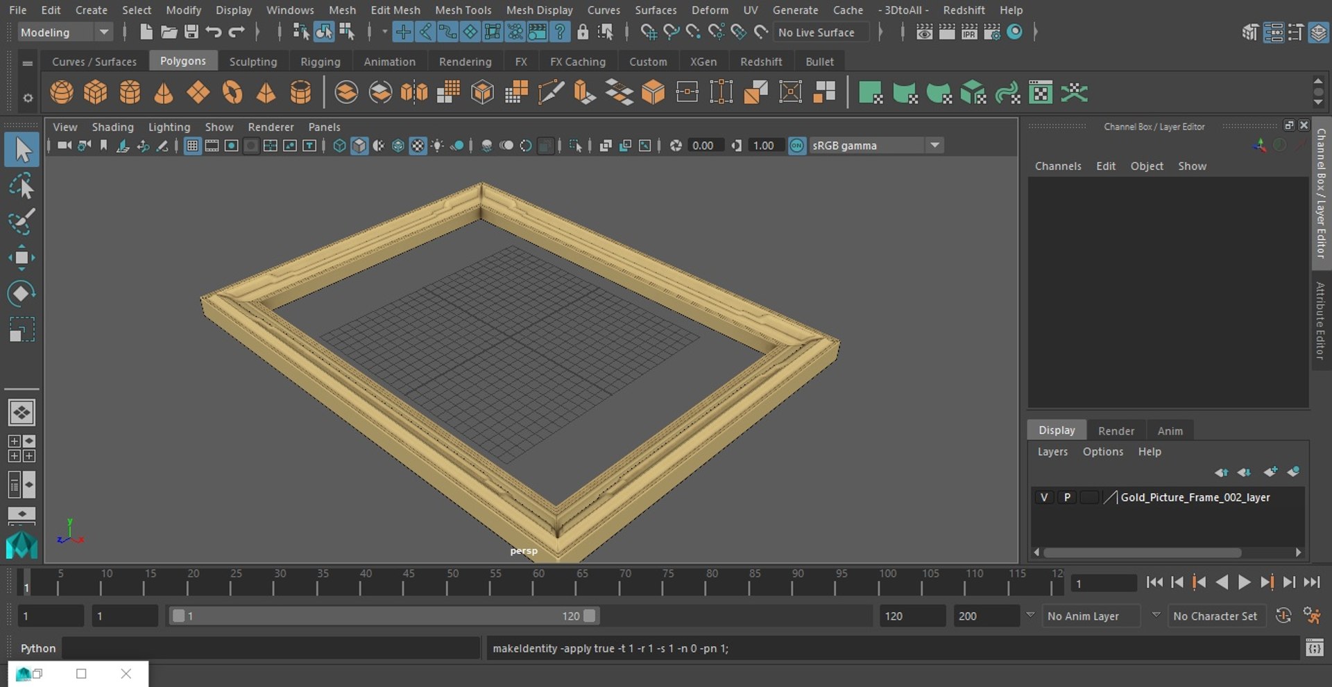 3D Gold Picture Frame - TurboSquid 2158219