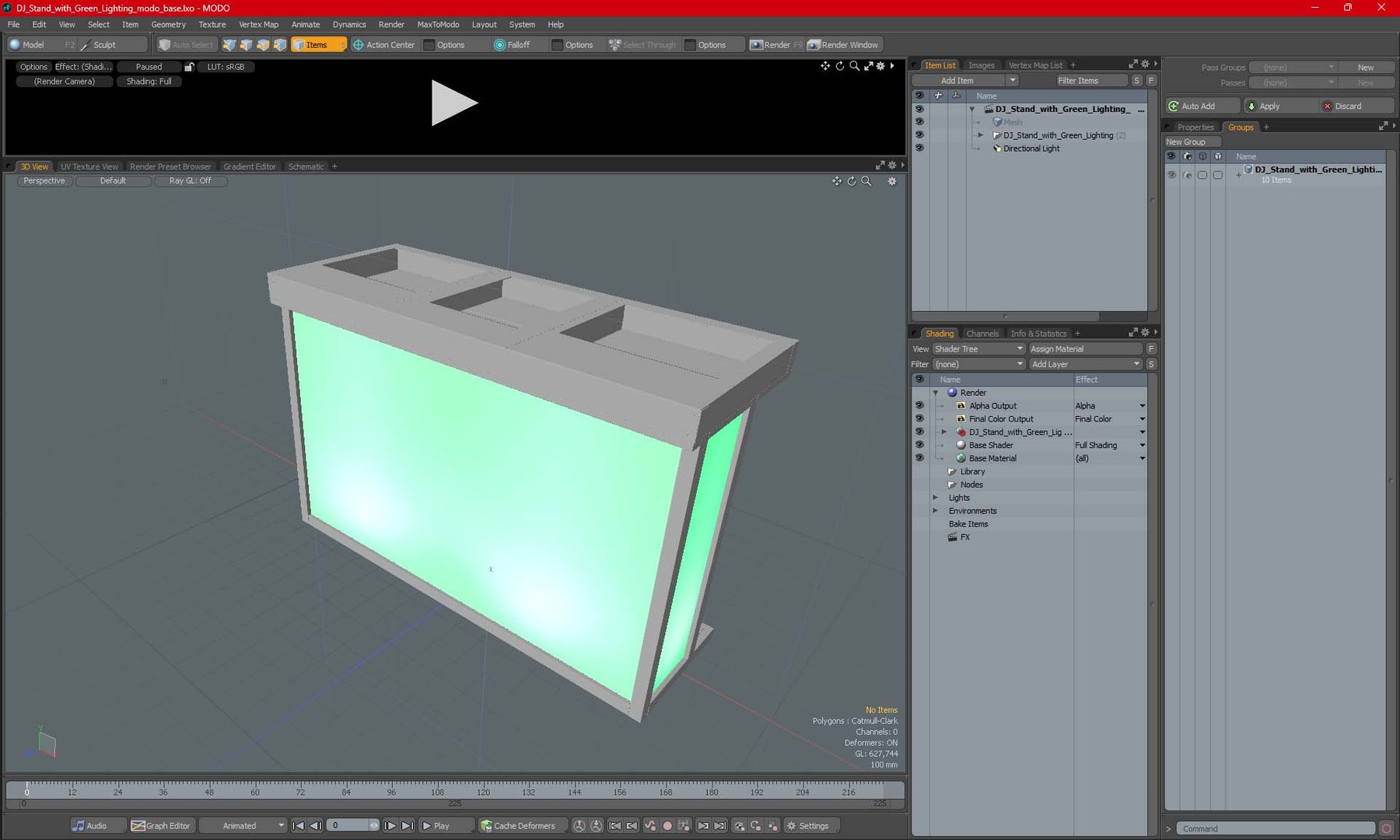 3D DJ Stand With Green Lighting - TurboSquid 2206581