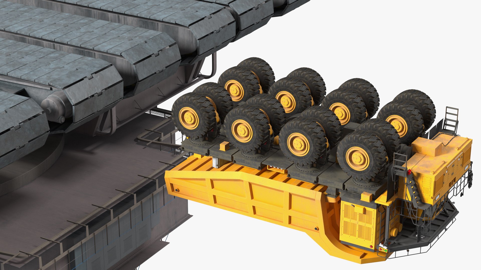 3D model Mining Multi Bucket Wheel Excavator with Mining Truck ...
