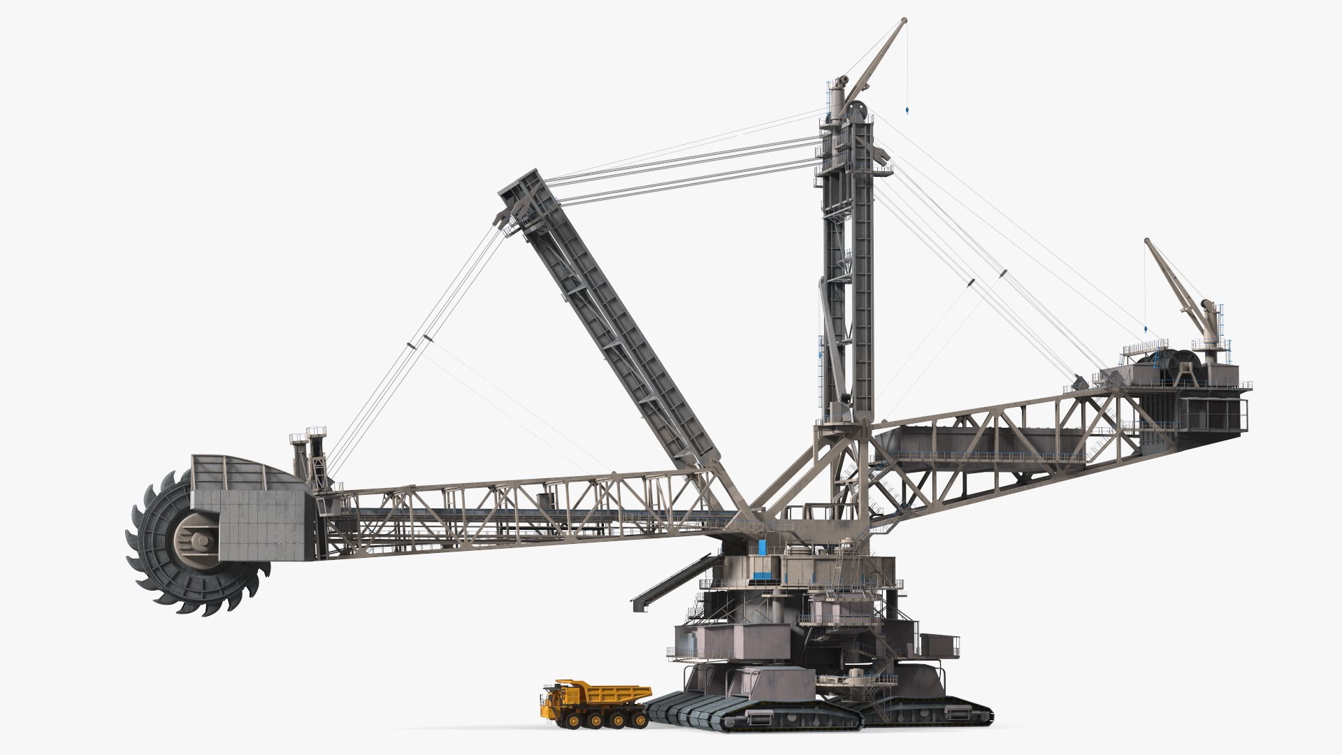 3D model Mining Multi Bucket Wheel Excavator with Mining Truck ...