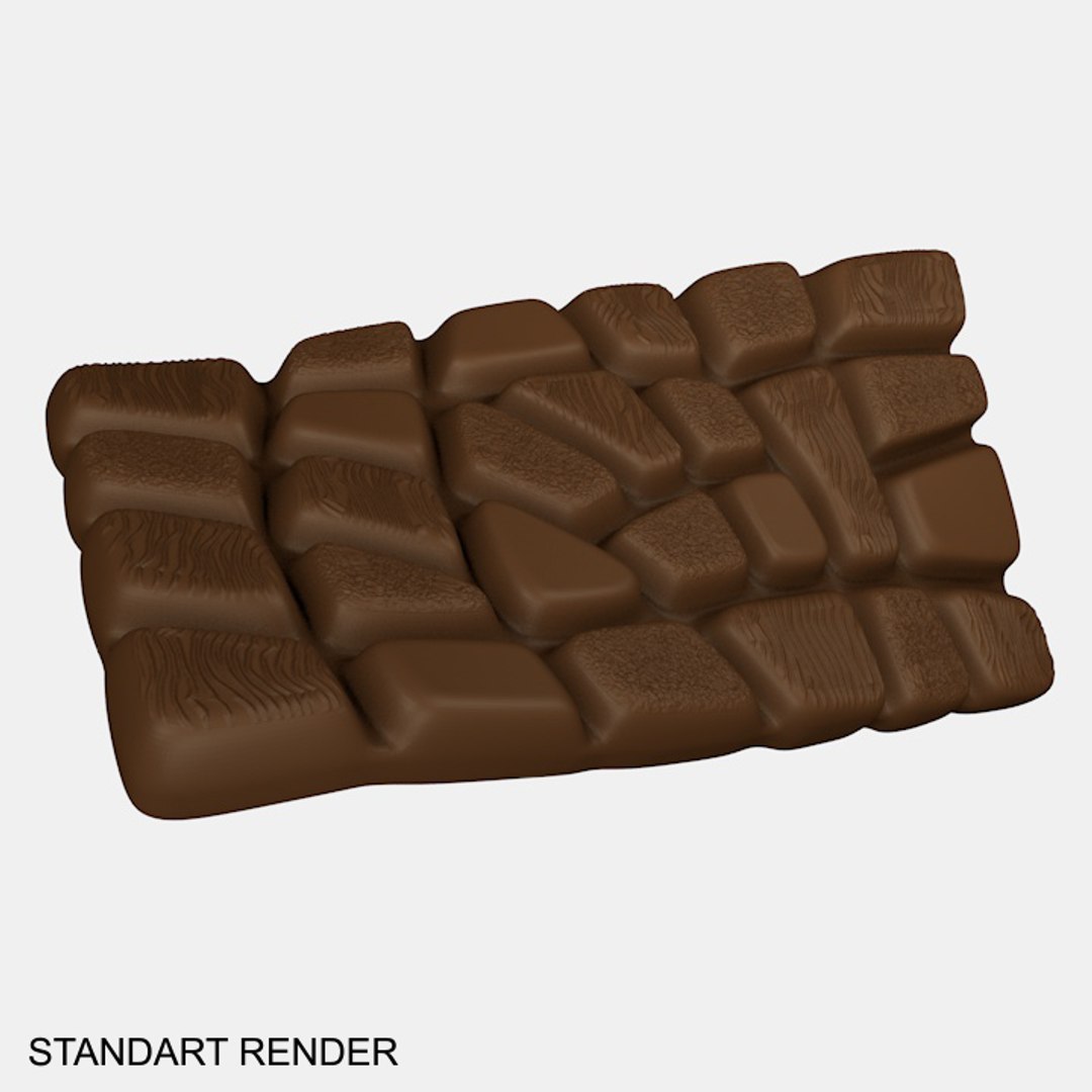 Realistic Chocolate Bar Model - TurboSquid 1249452