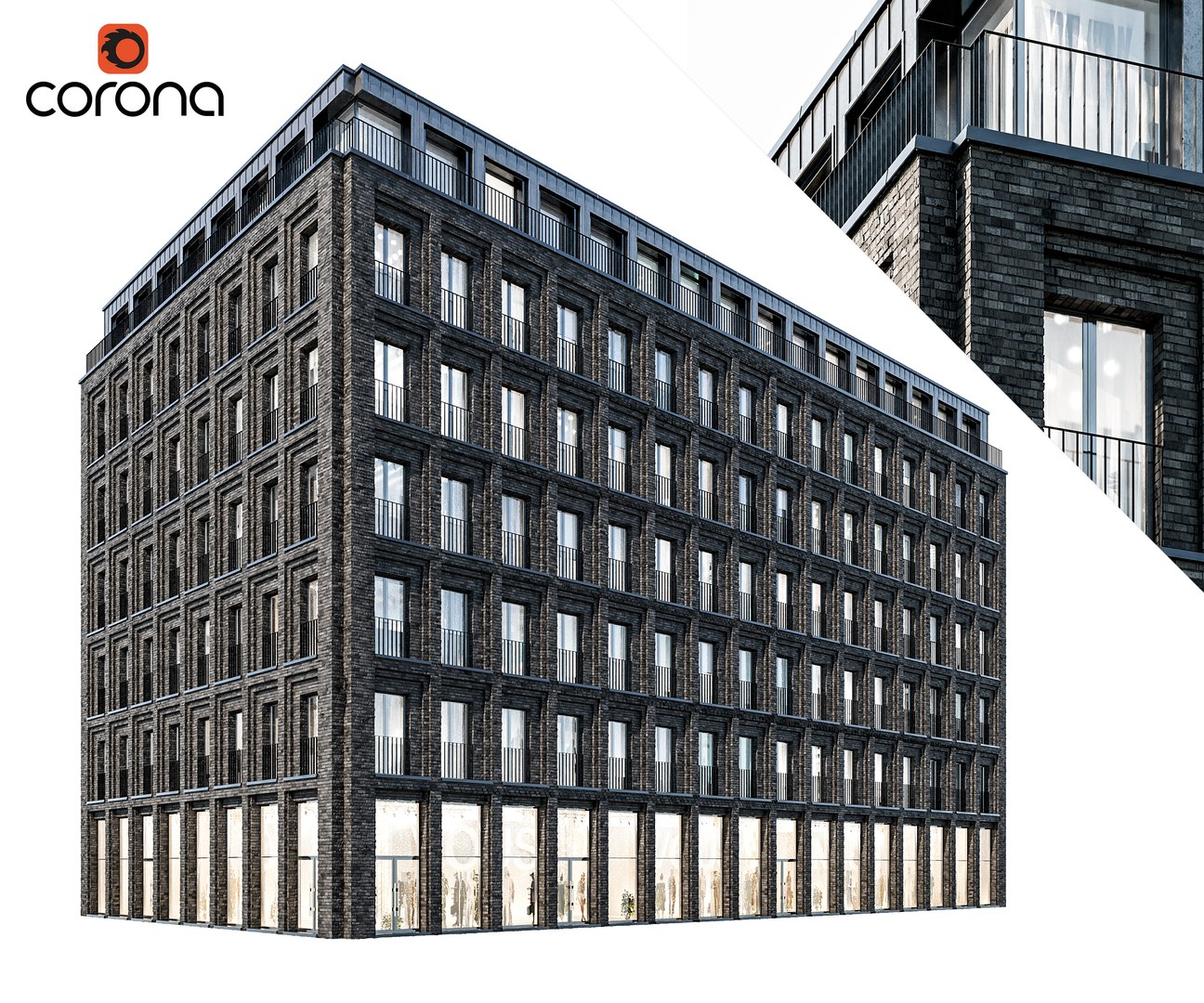 3D Modern Residential Building 07 At Night - TurboSquid 1903918