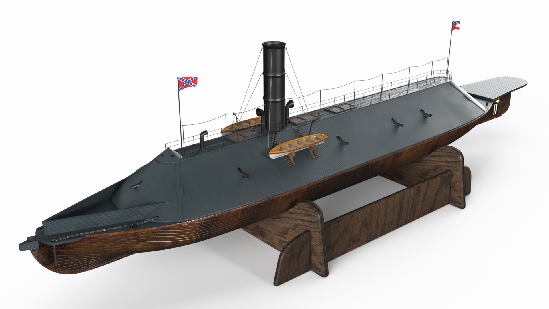 CSS Virginia Ship On Wood Stand 3D - TurboSquid 2370102