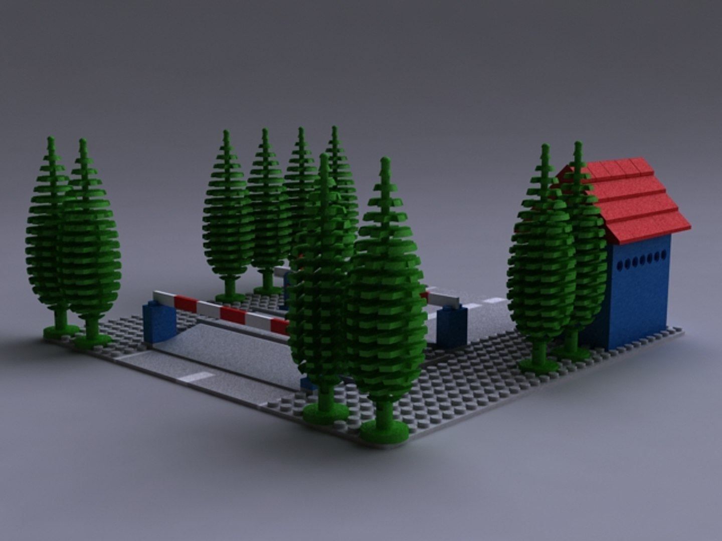 db express train x-crossing 3d max