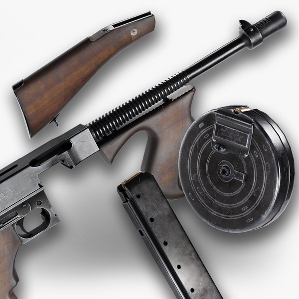modelo 3d Pistola Tommy de baja poli - TurboSquid 2217520