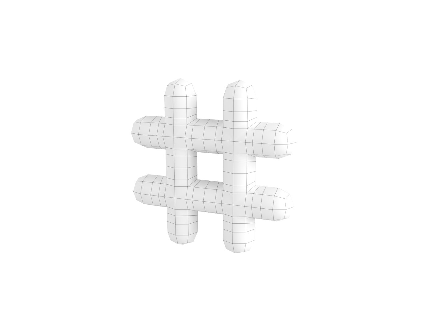 Hash Symbol 3D Model - TurboSquid 2222059