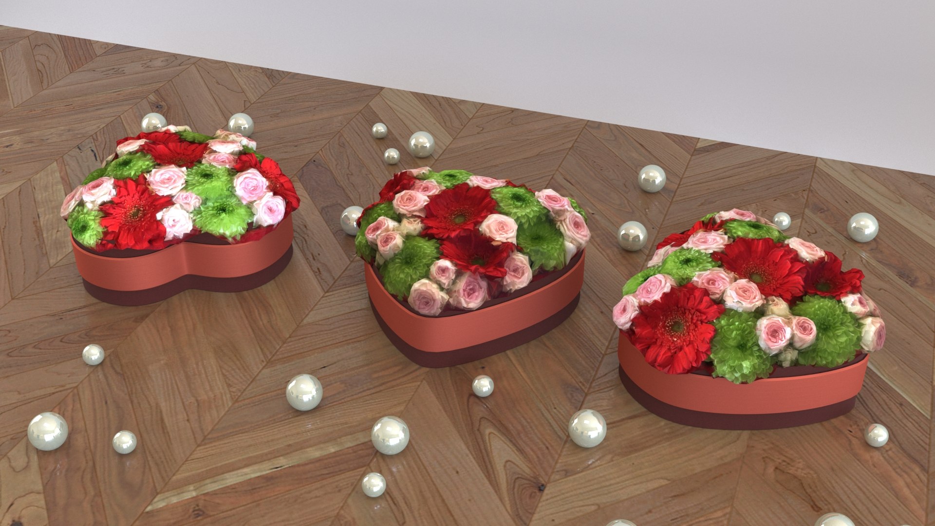 Flower Box - Heart 3D - TurboSquid 1510476