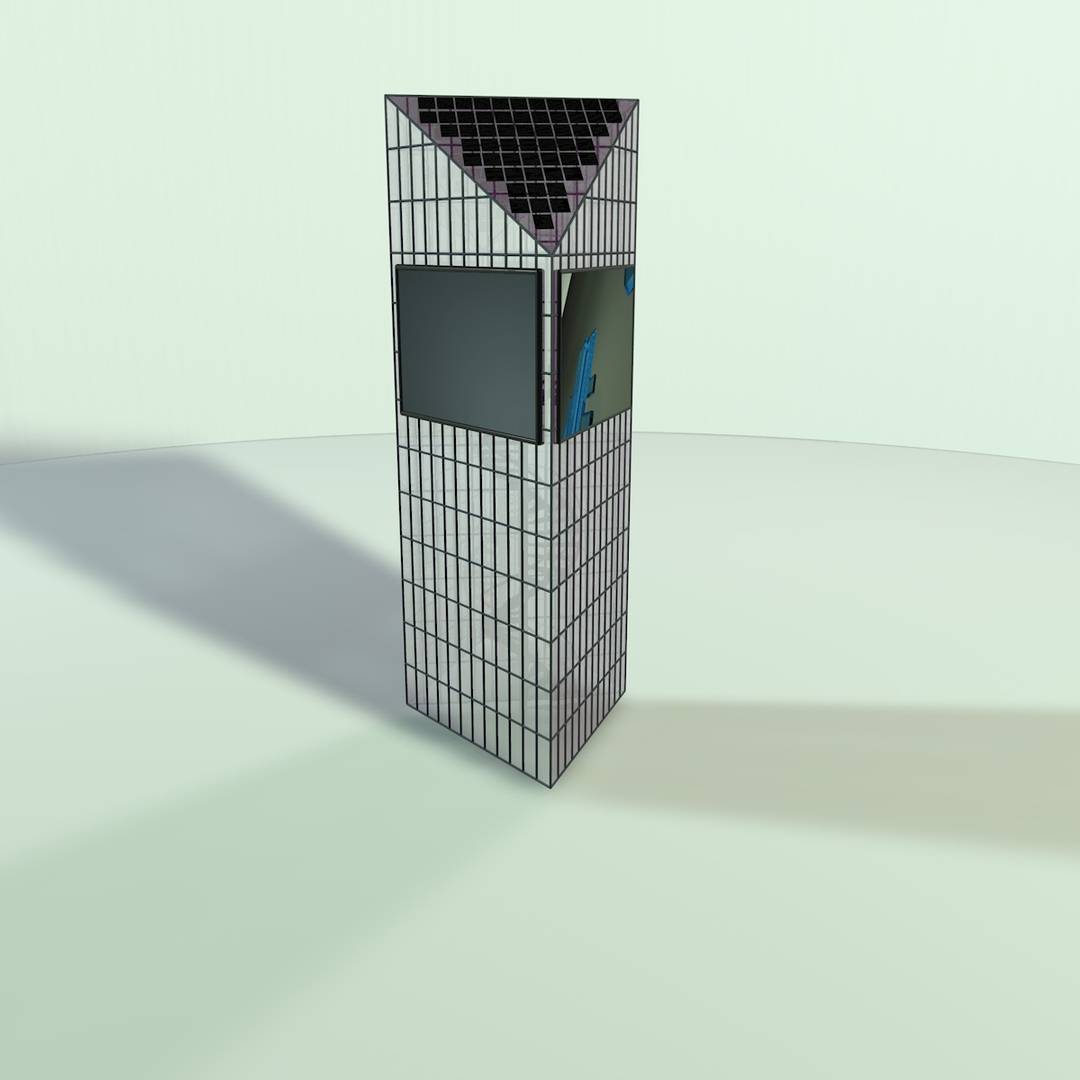 3d Model Of Digital Advertising Highway Sign