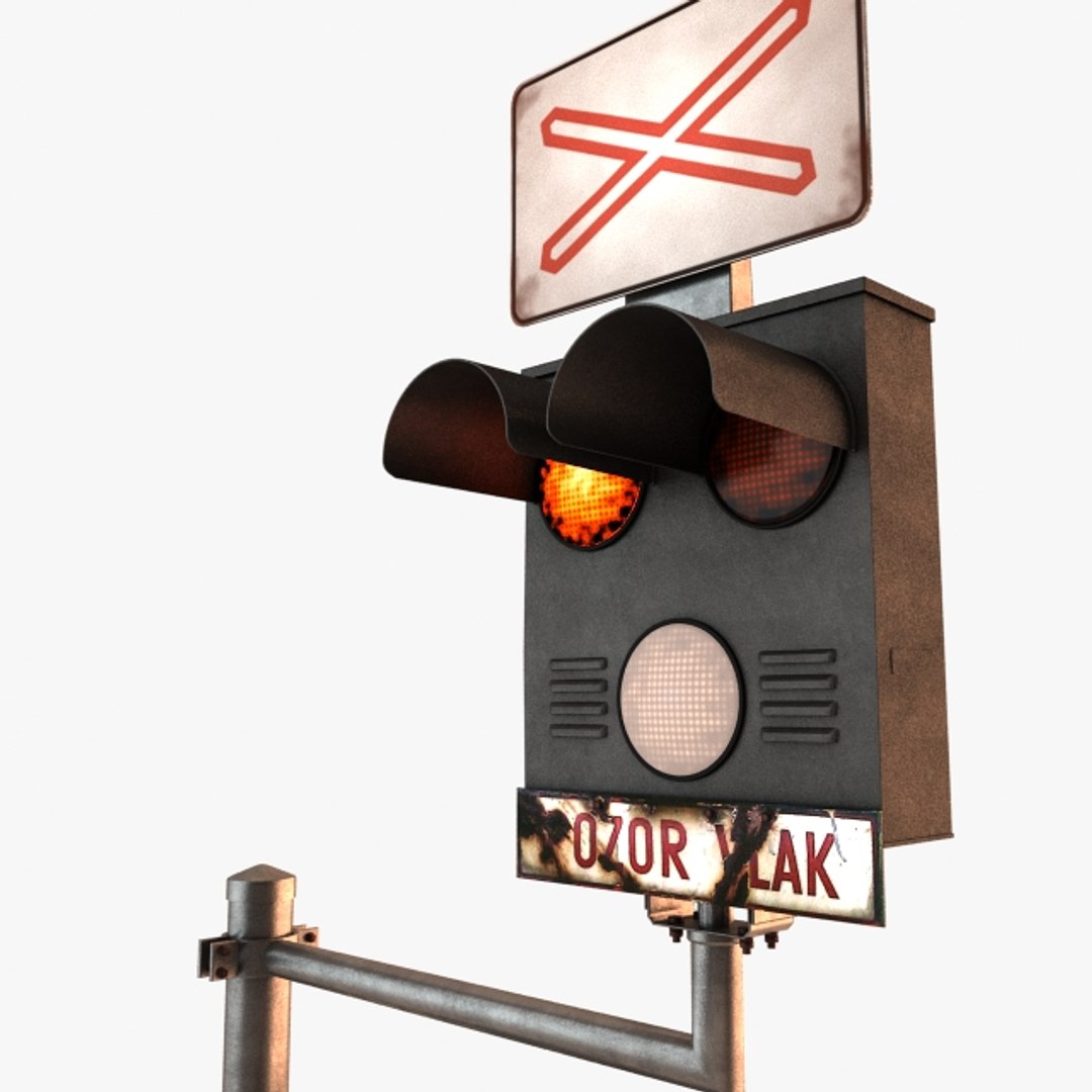 3d Train Crossing Signal Model