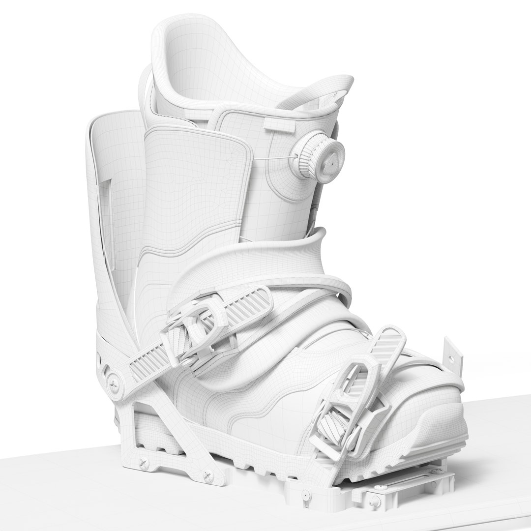 Snowboard With Boots 3D Model - TurboSquid 1936288