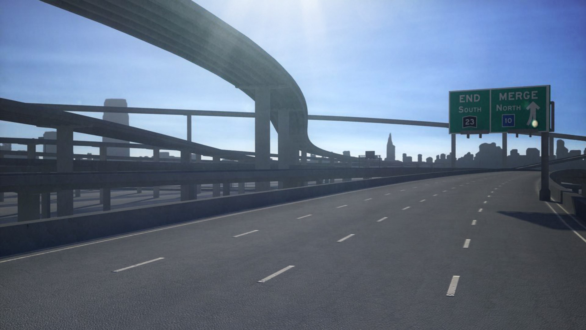 3D Freeway Roads Street - TurboSquid 1339732