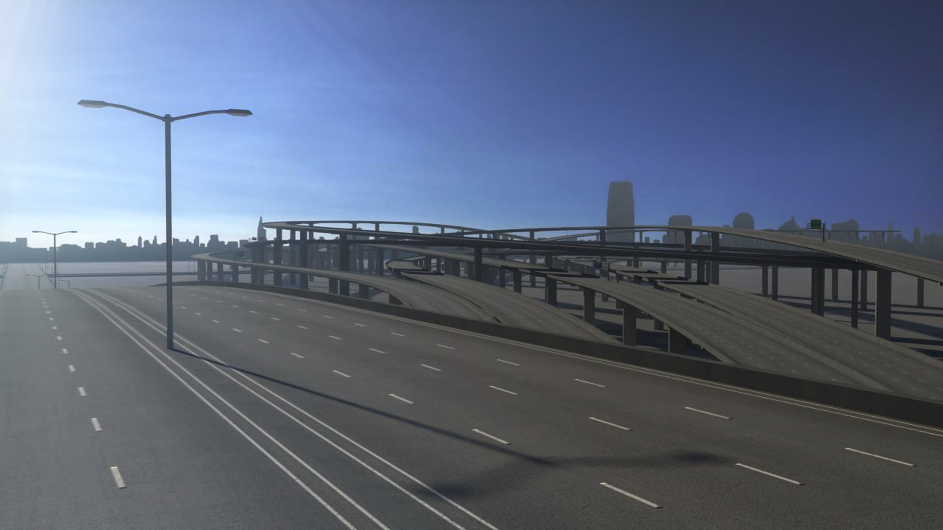 3D Freeway Roads Street - TurboSquid 1339732