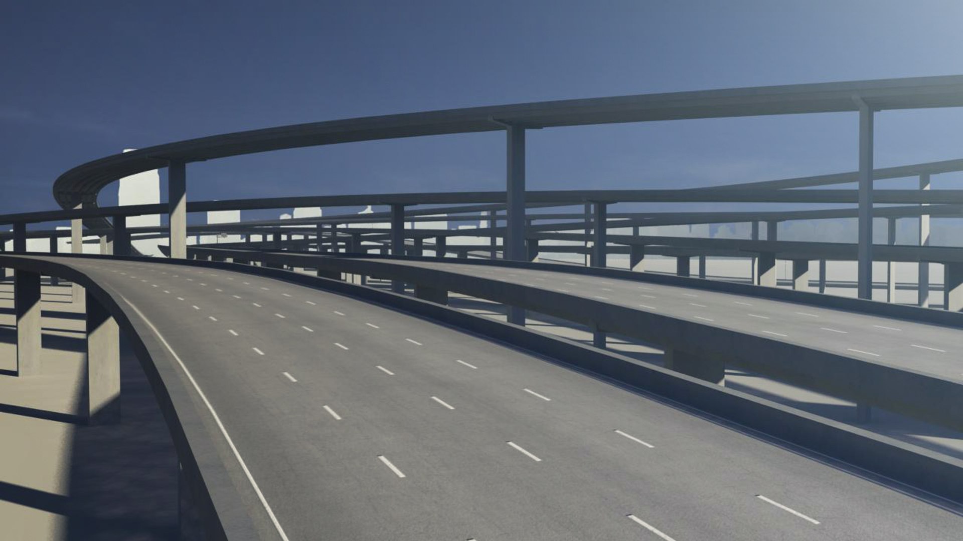 3D Freeway Roads Street - TurboSquid 1339732