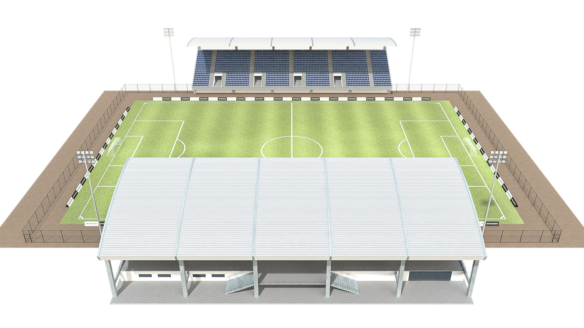 3D Model Soccer Field 02 - TurboSquid 2357486