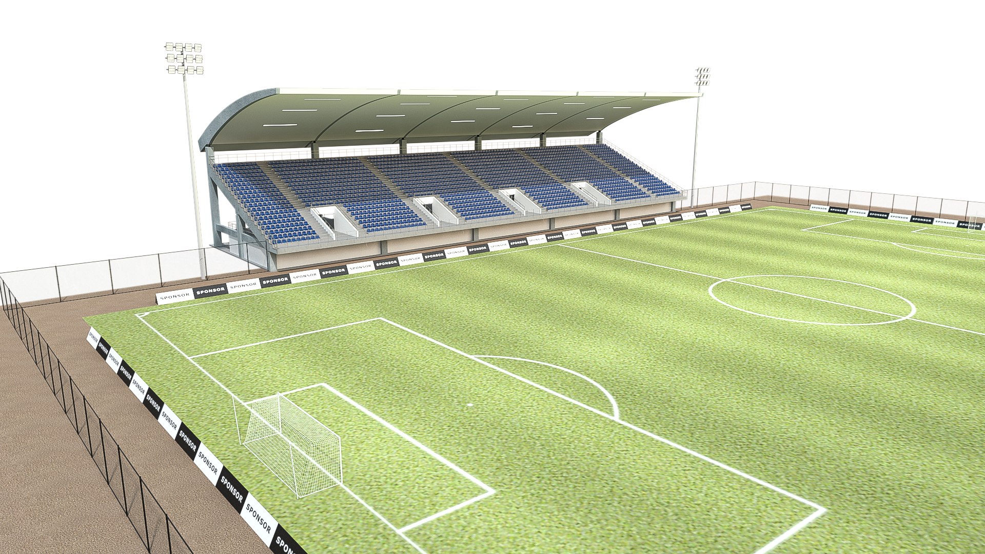 3D Model Soccer Field 02 - TurboSquid 2357486