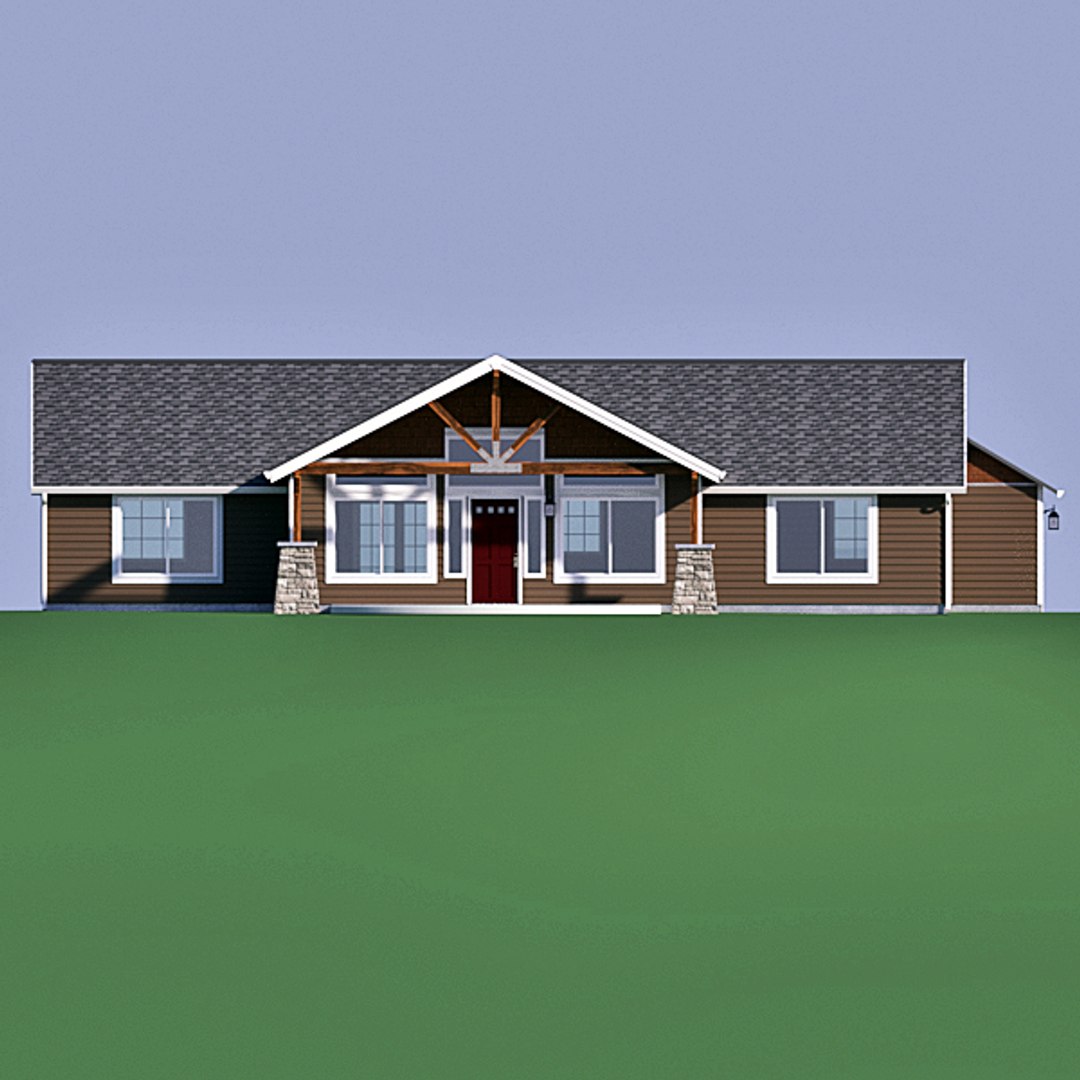 Cabin Rambler Home 3d Model