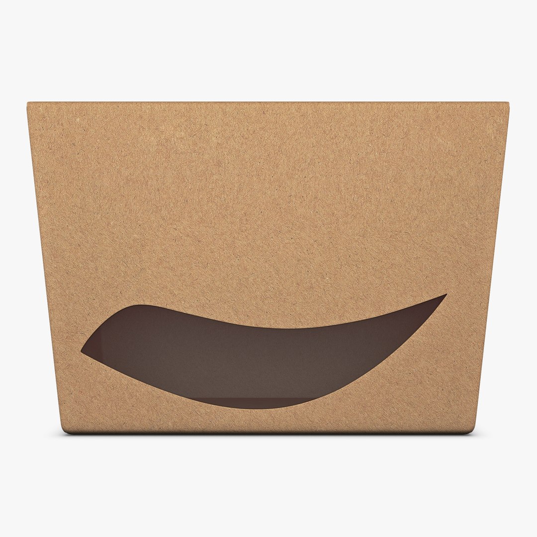 3D Package Cardboard Trapezoid Box With Window M 1 - TurboSquid 2147665