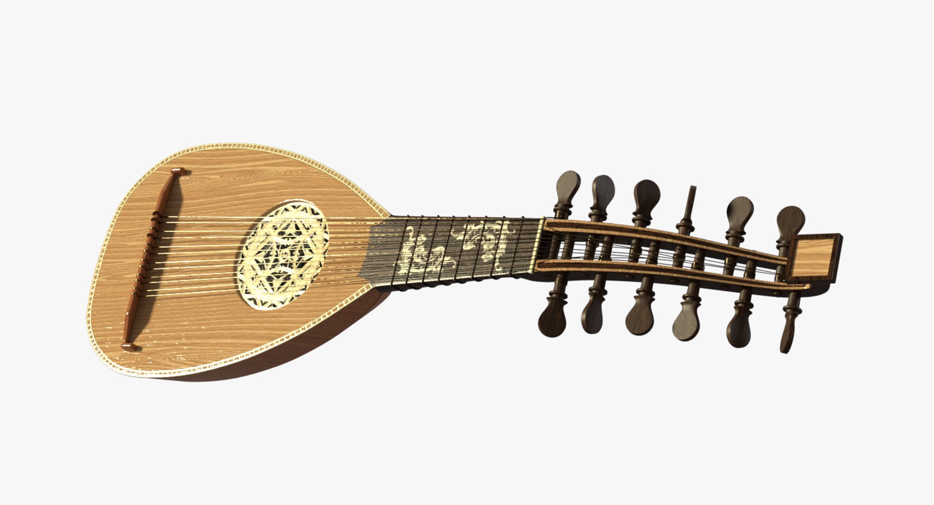 Stringed Baroque Mandolin 3ds