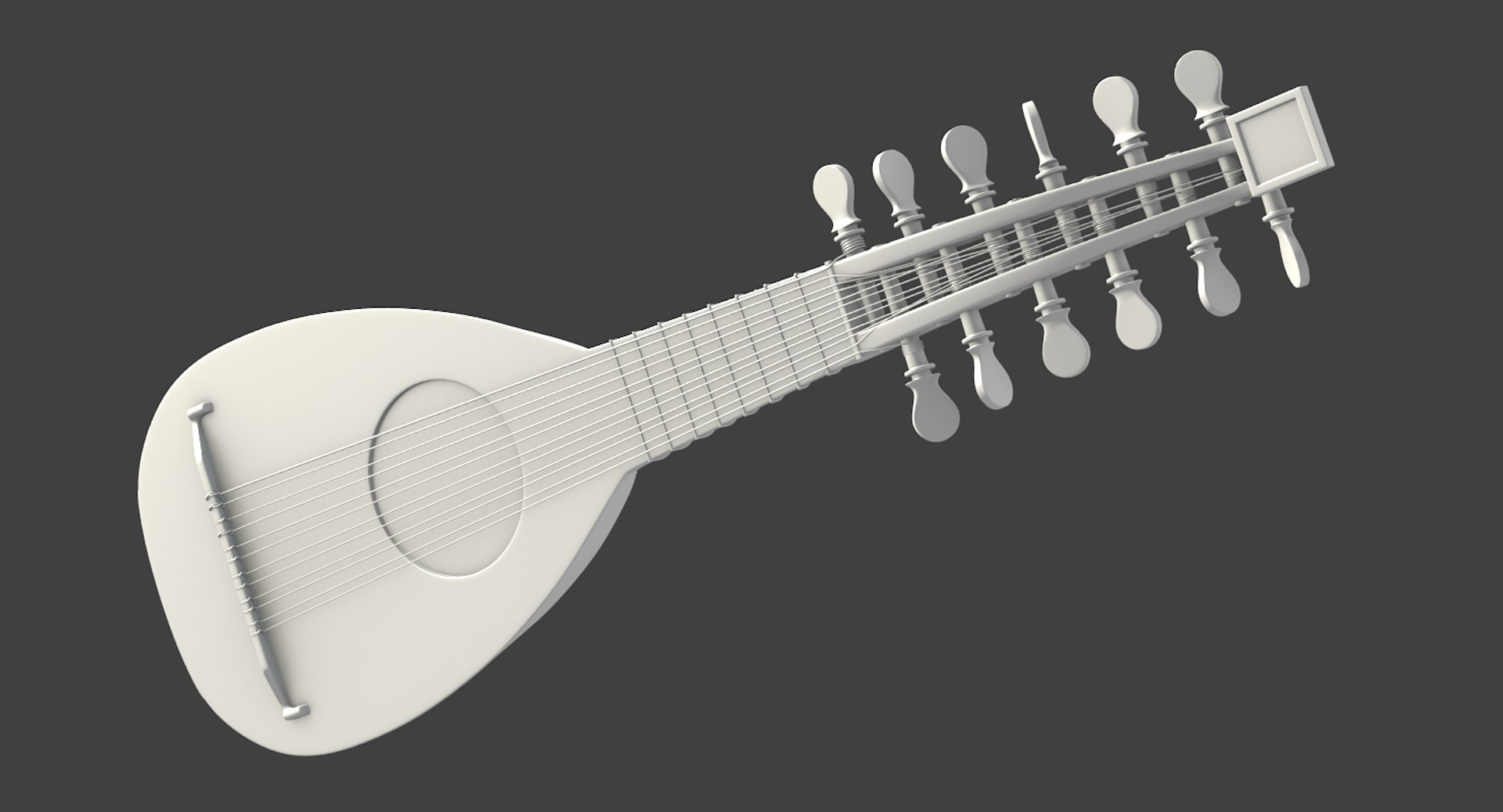 Stringed Baroque Mandolin 3ds
