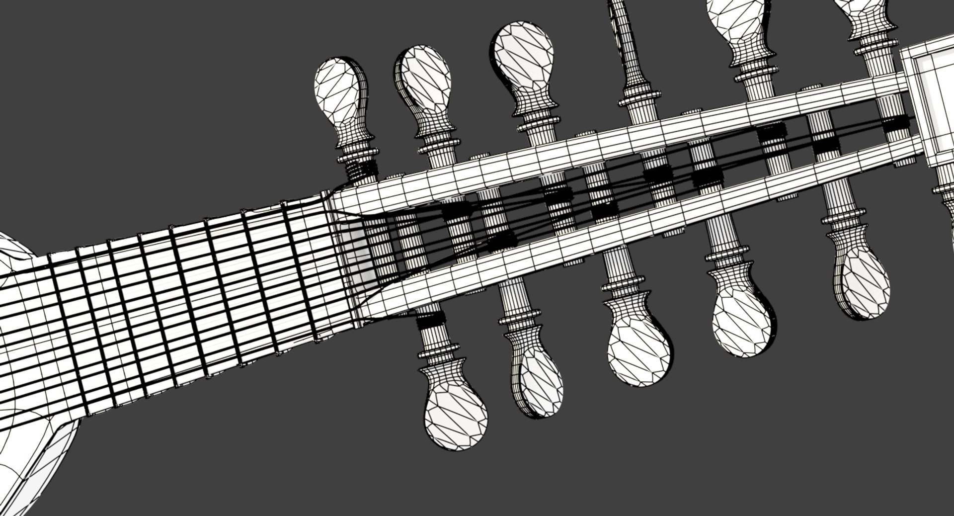 Stringed Baroque Mandolin 3ds