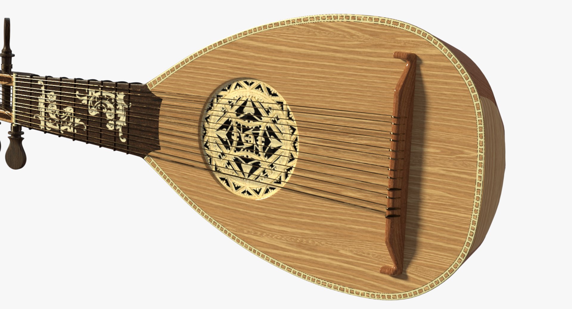 Stringed Baroque Mandolin 3ds