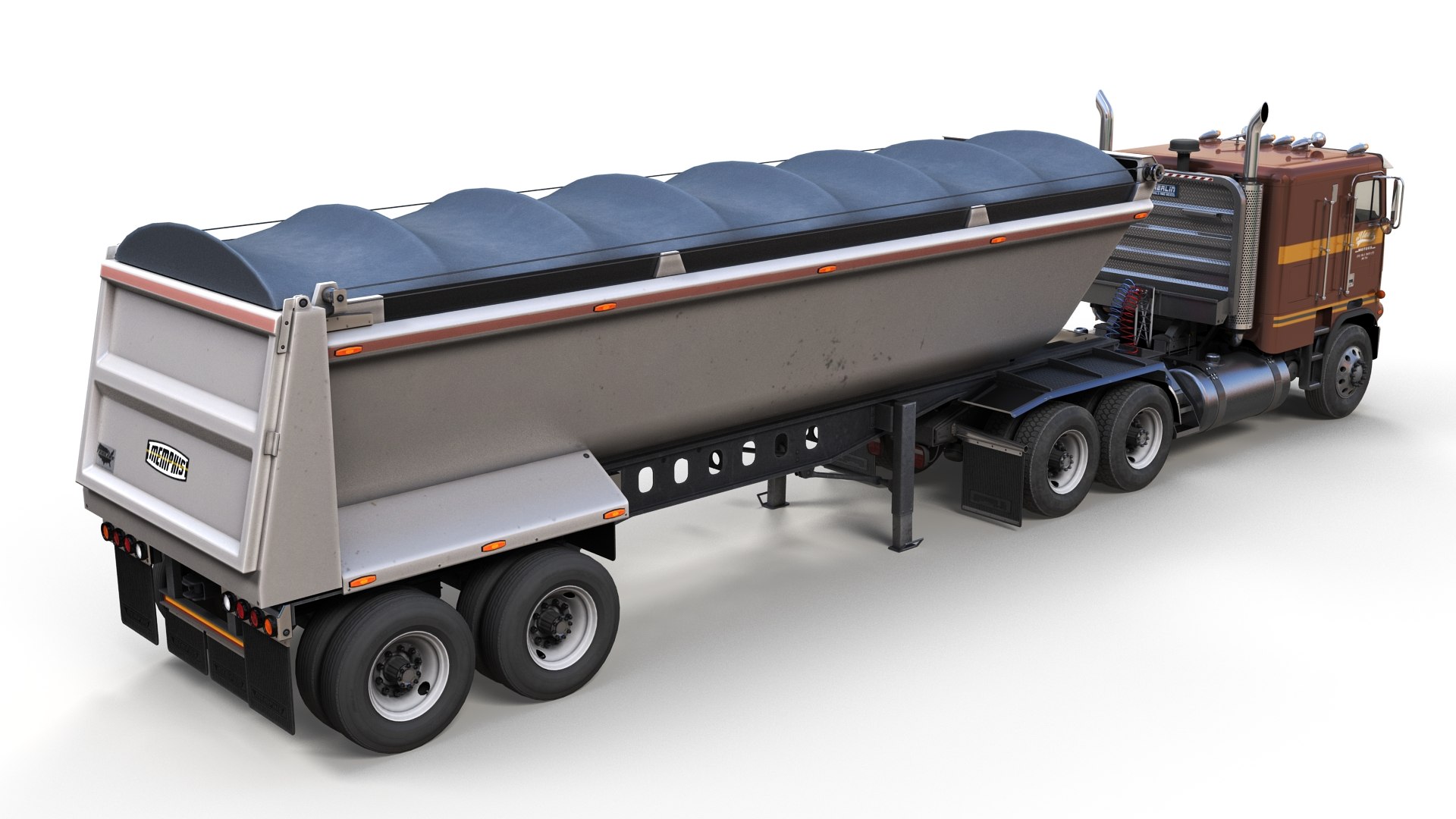 Freightliner Powerliner dump trailer 3D model - TurboSquid 2147806