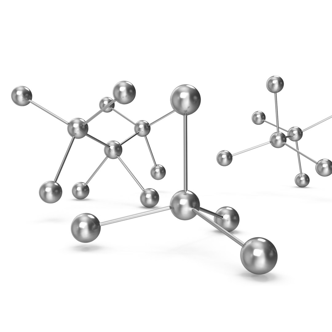 3D Chemical Molecular Models Chrome Model - TurboSquid 2255058