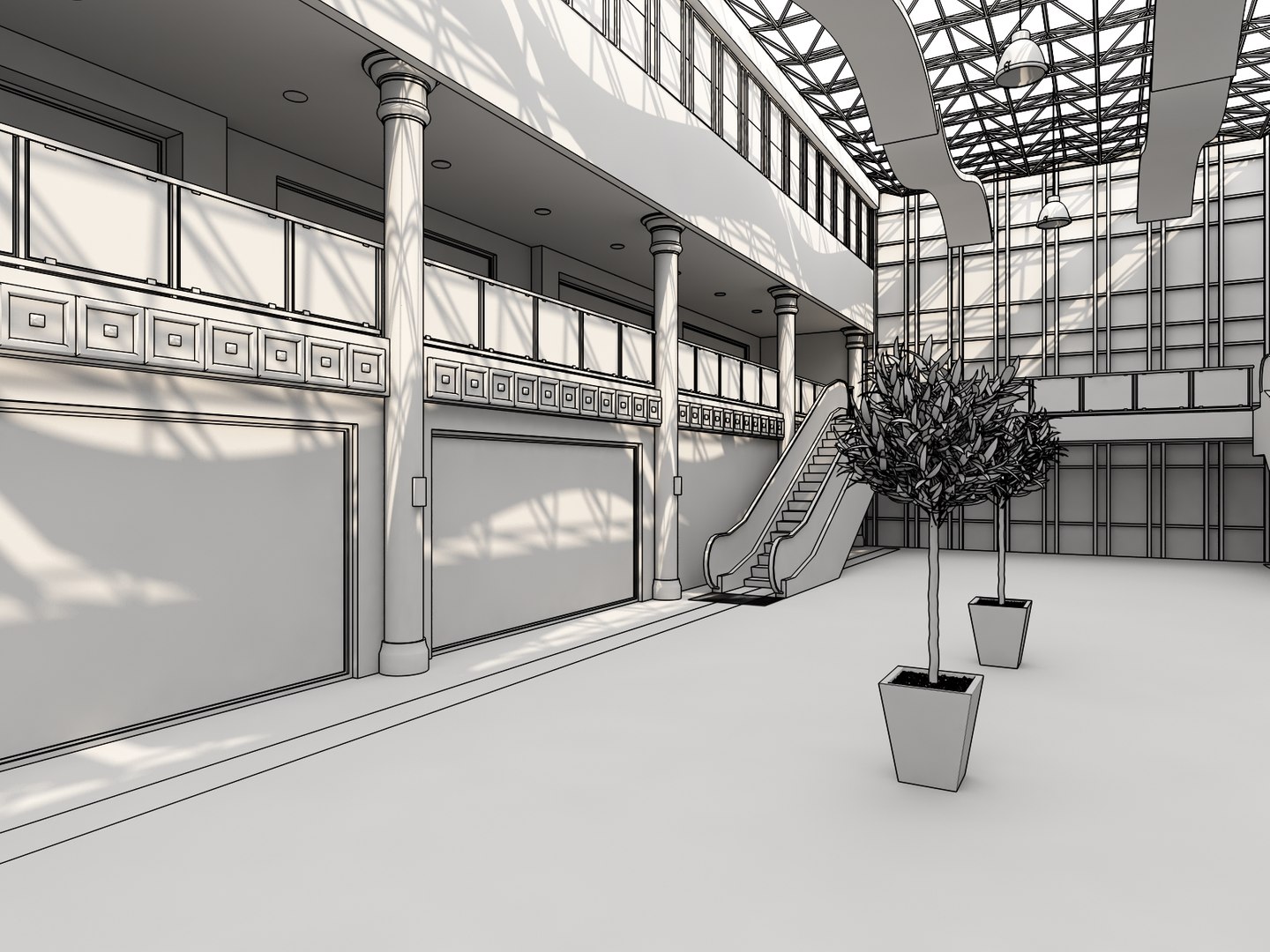 Luxury Mall Interior Scene 3D Model - TurboSquid 1323137