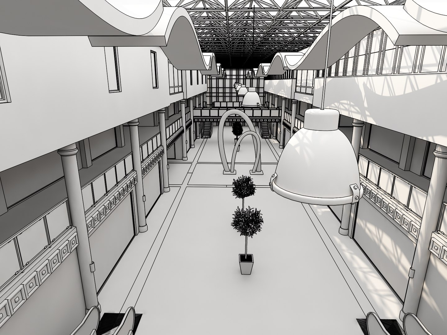 Luxury Mall Interior Scene 3D Model - TurboSquid 1323137