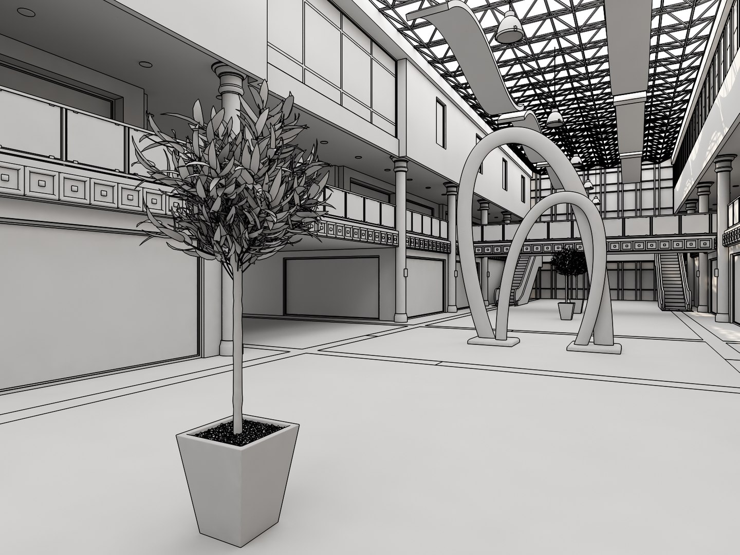 Luxury Mall Interior Scene 3D Model - TurboSquid 1323137