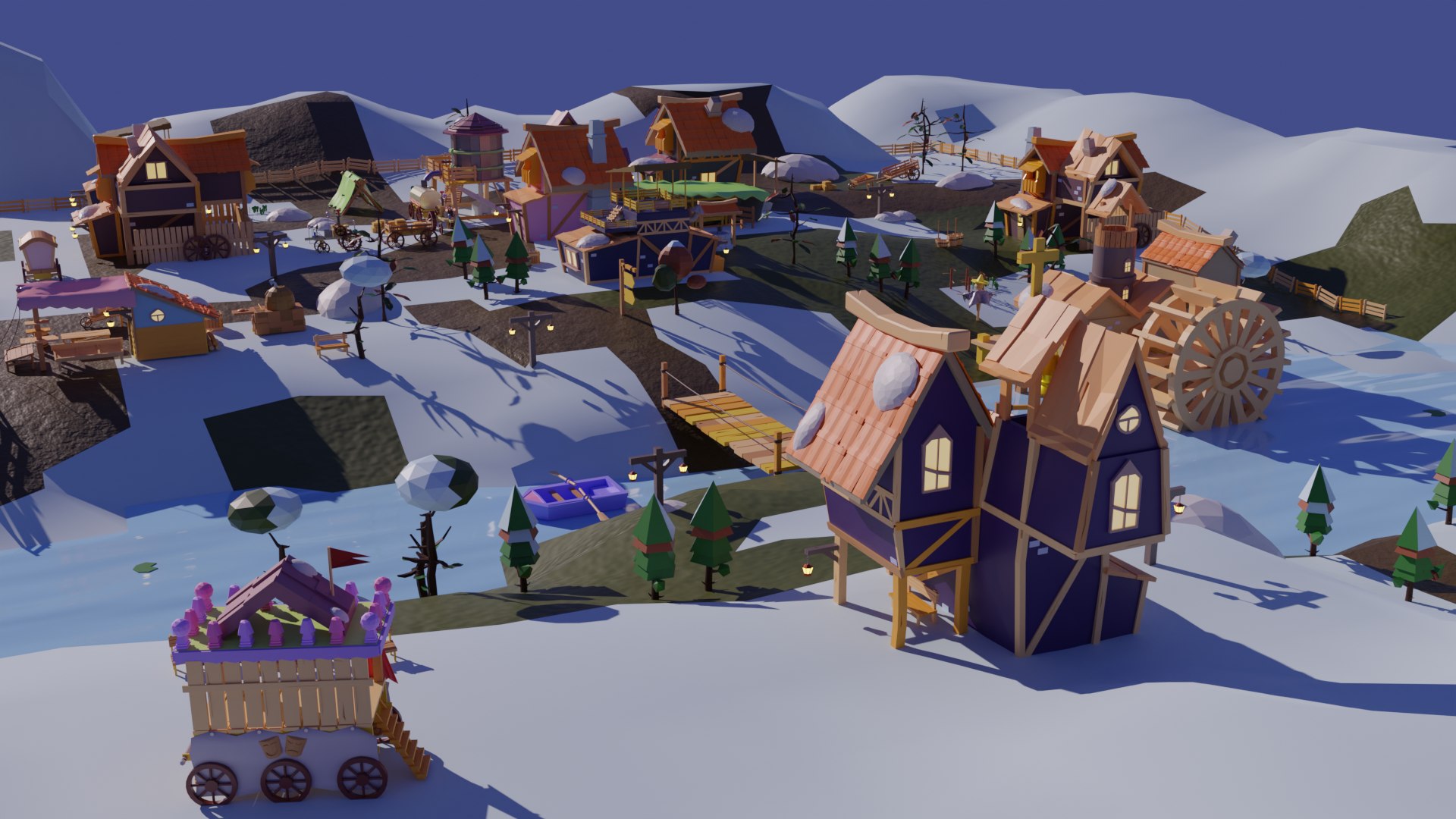 3D Model Village Pack-Flexible Modular - TurboSquid 2115414