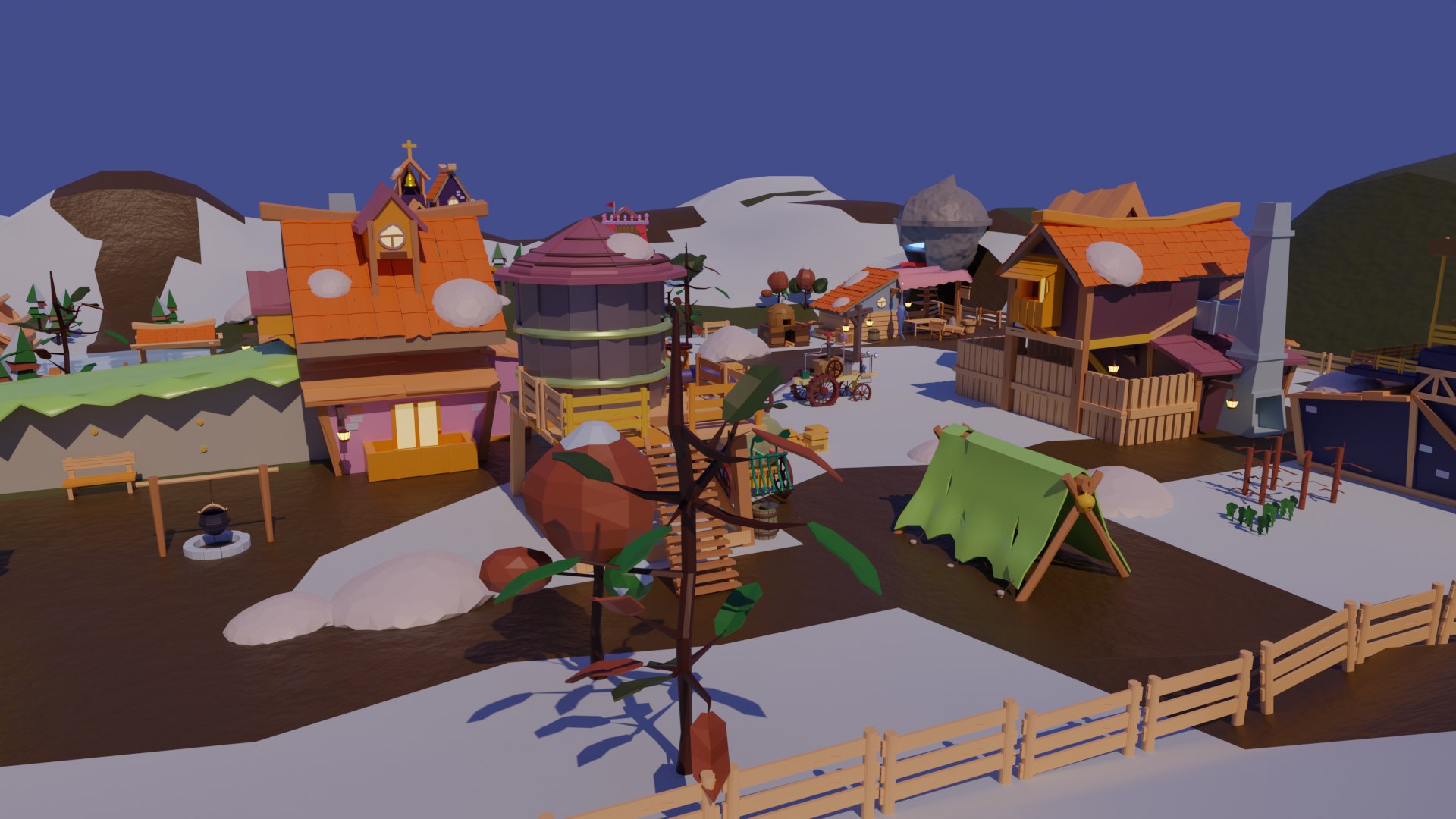 3D Model Village Pack-Flexible Modular - TurboSquid 2115414