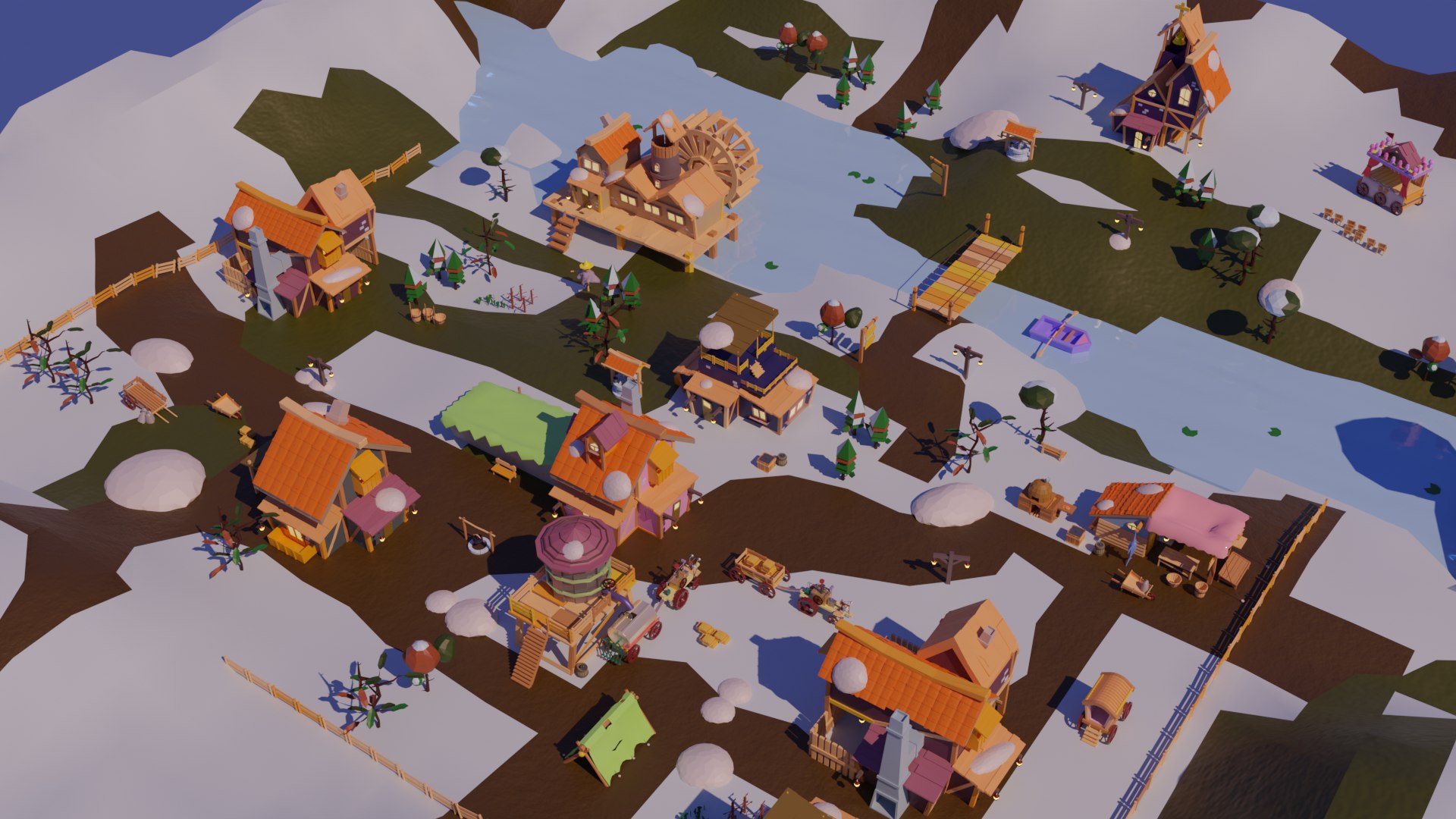 3D Model Village Pack-Flexible Modular - TurboSquid 2115414