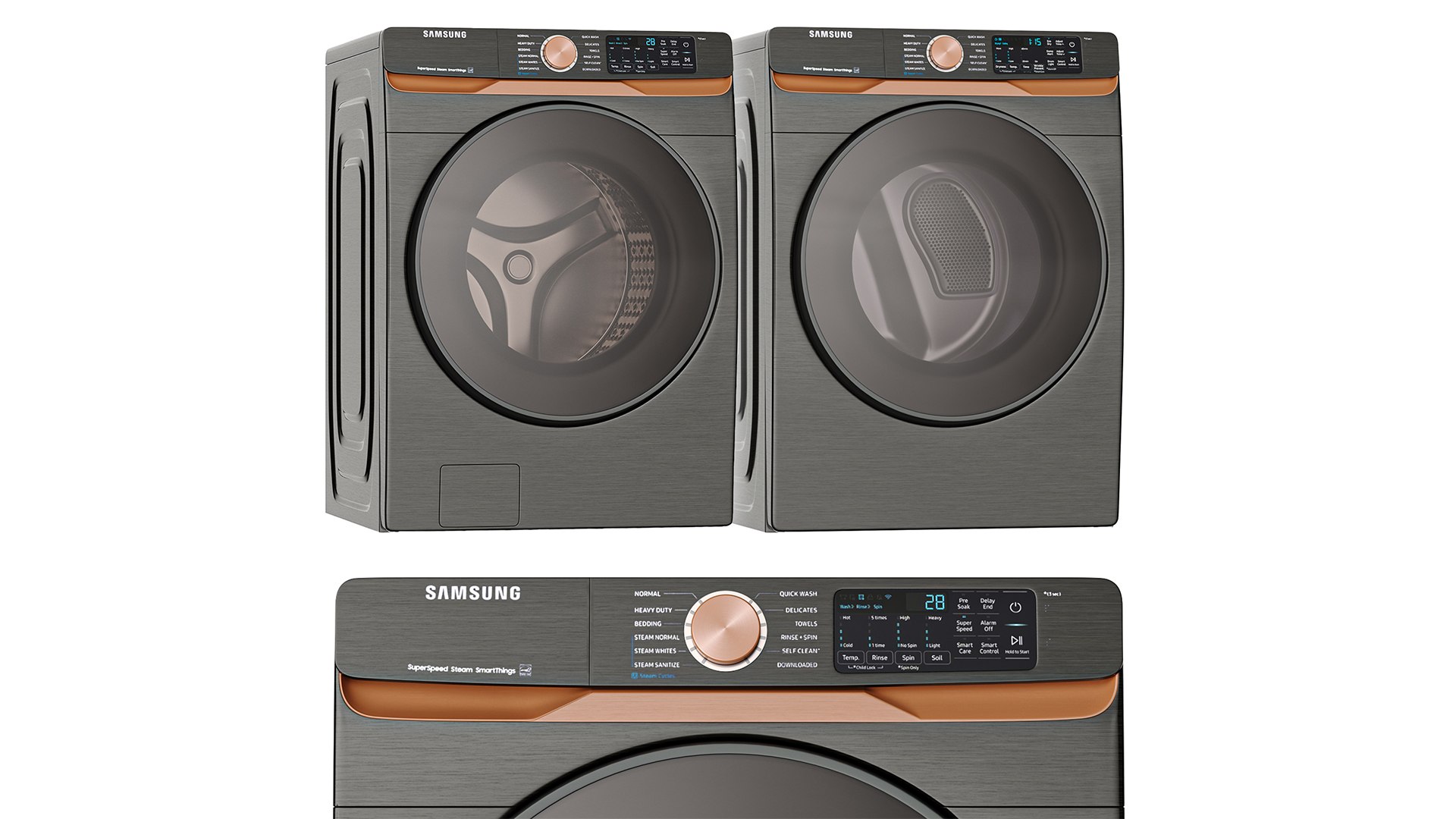 3D Model Samsung Washing Machines And Dryer- WF50BG8300AVUS ...