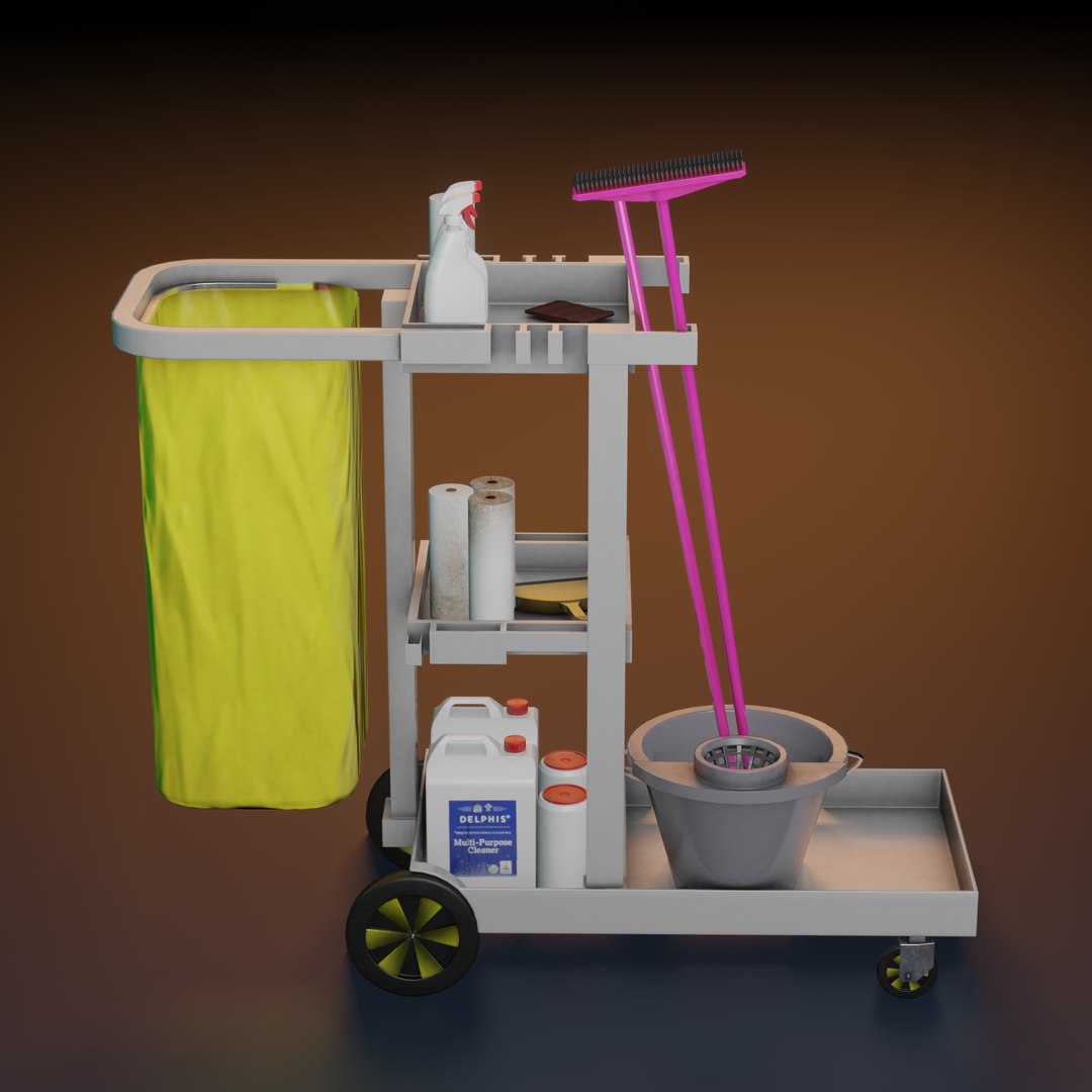 Janitorial Cart Cleaning 3D - TurboSquid 1642277