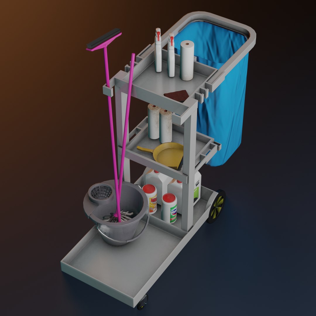 Janitorial Cart Cleaning 3D - TurboSquid 1642277