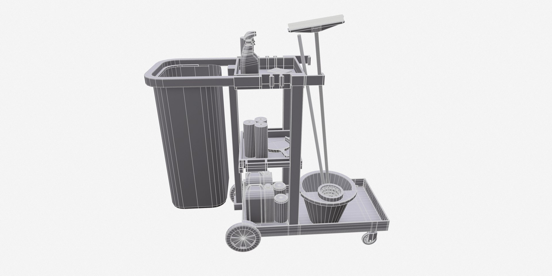 Janitorial Cart Cleaning 3D - TurboSquid 1642277
