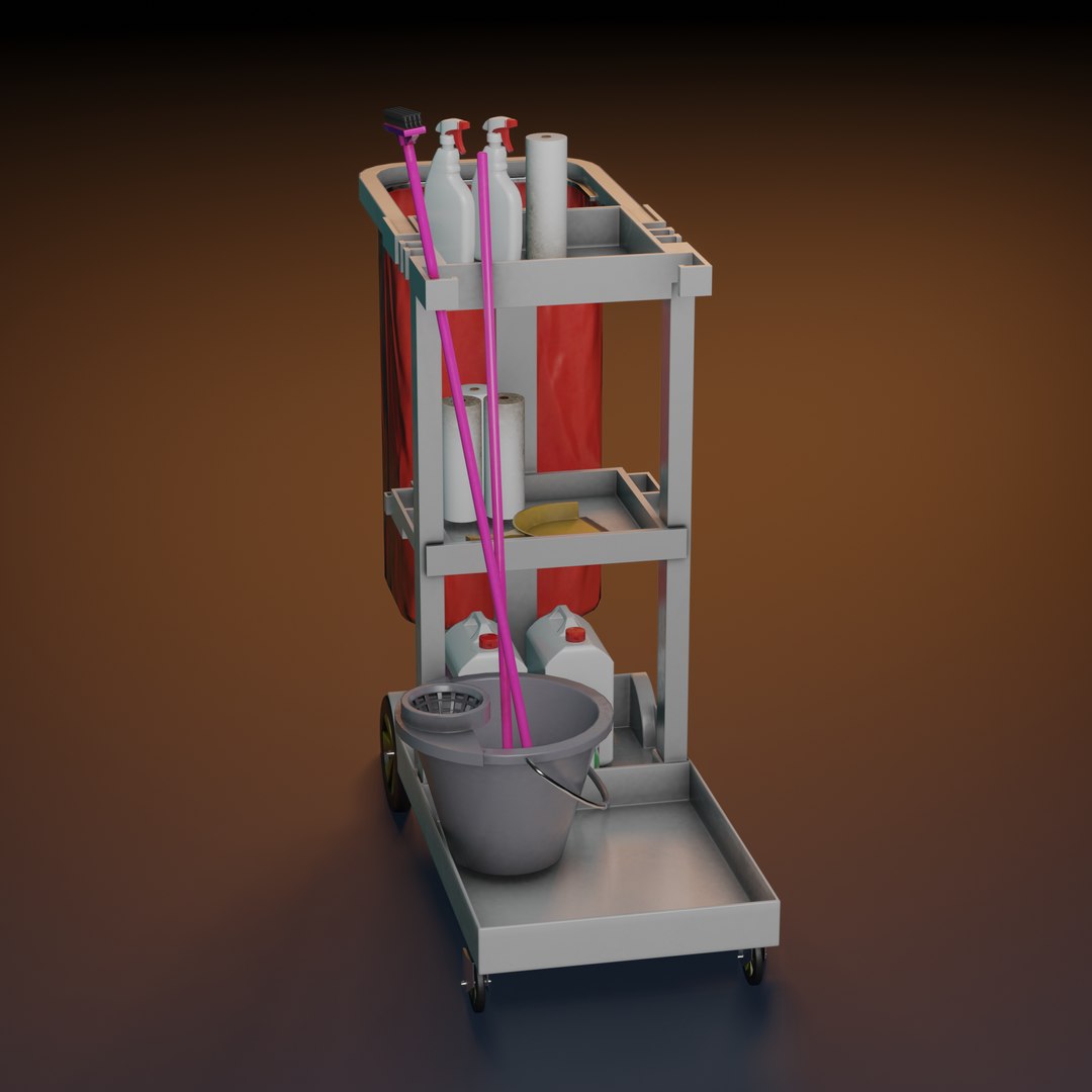 Janitorial Cart Cleaning 3D - TurboSquid 1642277