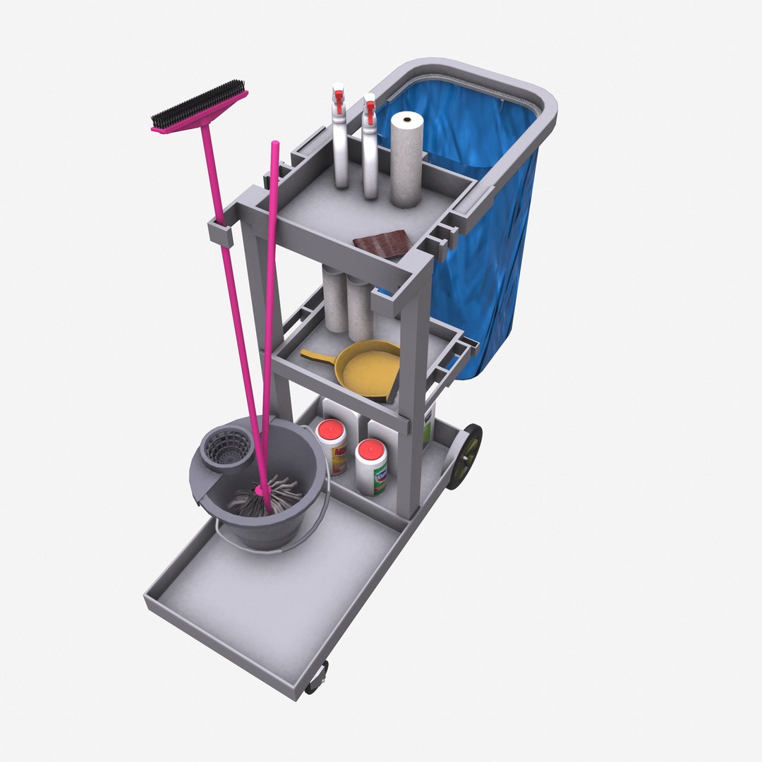 Janitorial Cart Cleaning 3D - TurboSquid 1642277