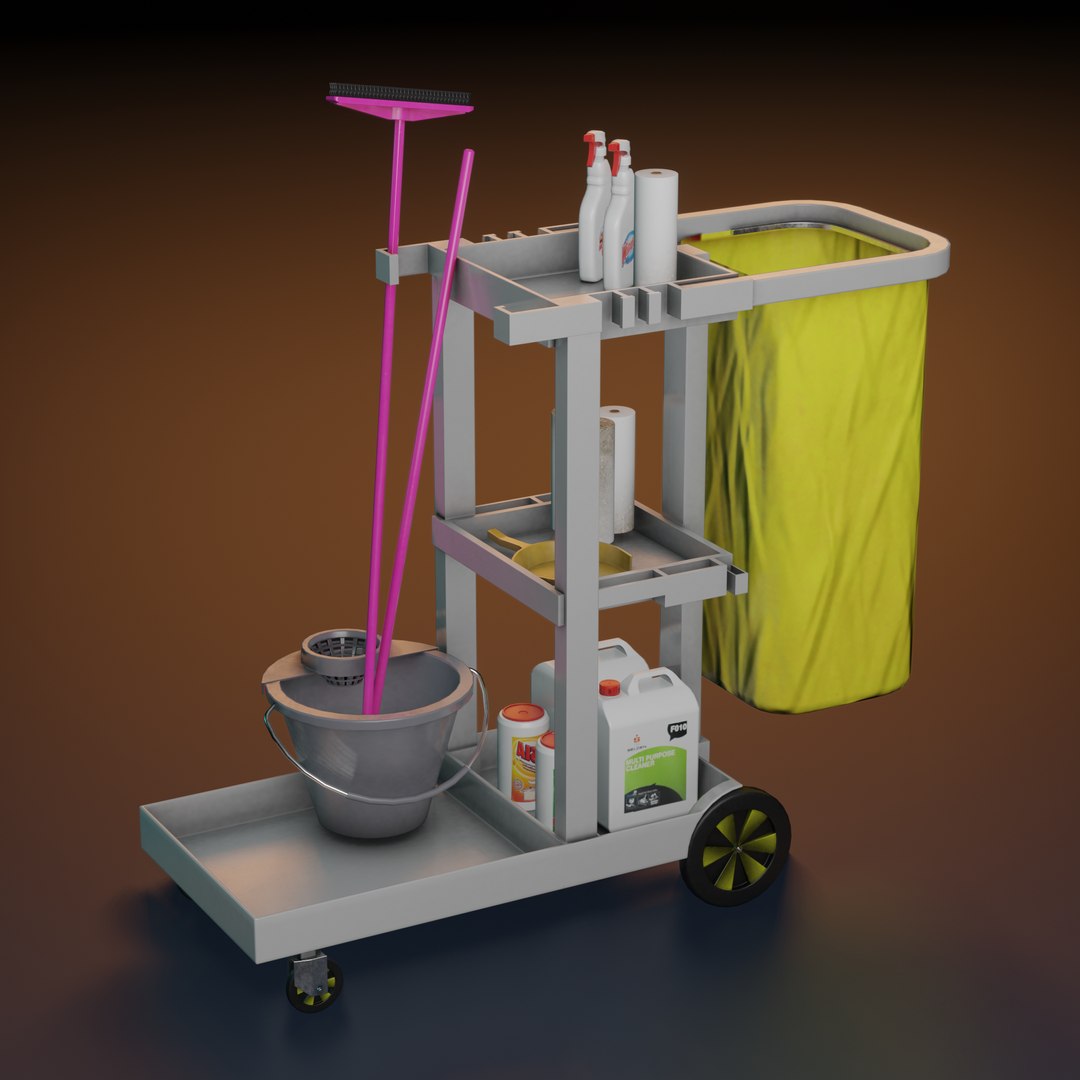 Janitorial Cart Cleaning 3D - TurboSquid 1642277